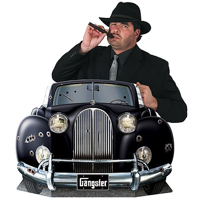 Foto-Stellwand Gangster Auto für 20er Jahre Feier & Mafia Mottoparty